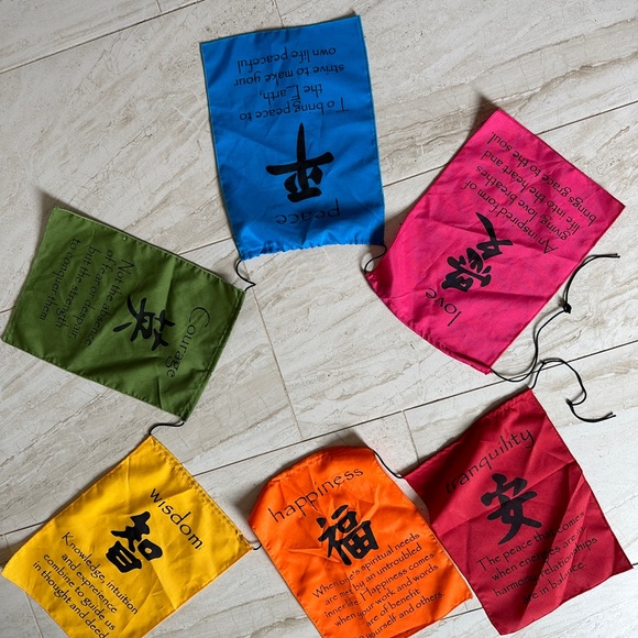 Wall Decor | Tibetan Affirmation Prayer Flags Peace Happiness Courage ...